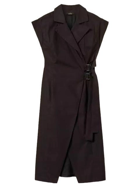 TWINSET Double-breasted Dress With Side Buckle Detail - Black