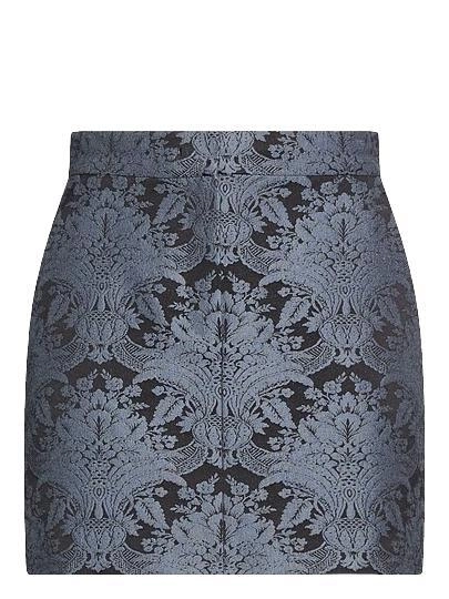Max Mara Floral Jacquard Mini Skirt - Gray