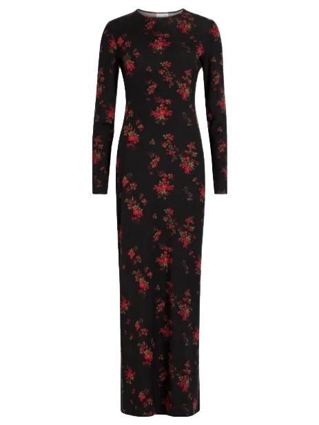 REFORMATION Floral Print Maxi Dress - Black