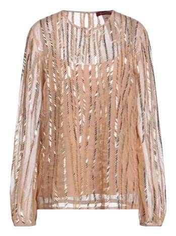 Max Mara Solid Color Long-sleeve Top - Nude
