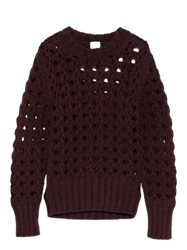 Eleventy Open-knit Crew-neck Sweater - Black