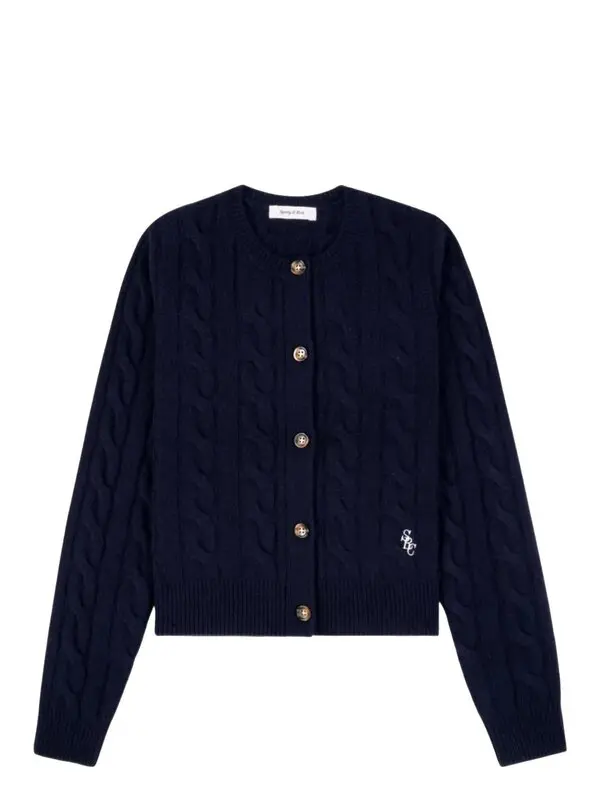 SPORTY  RICH Sporty & Rich Cable-knit Button Cardigan - No