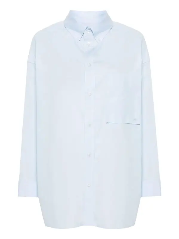 DARKPARK Nathalie Cotton Shirt With Logo Embroidery - Blue