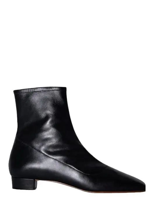 By Far Este Leather Ankle Boots - Black
