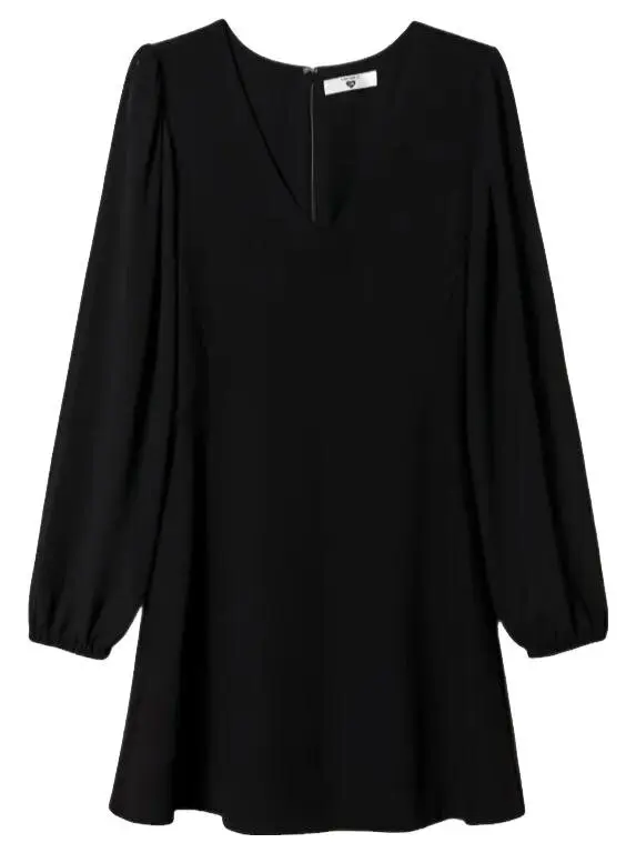 TWINSET V-neck Long Sleeve Mini Dress - Black