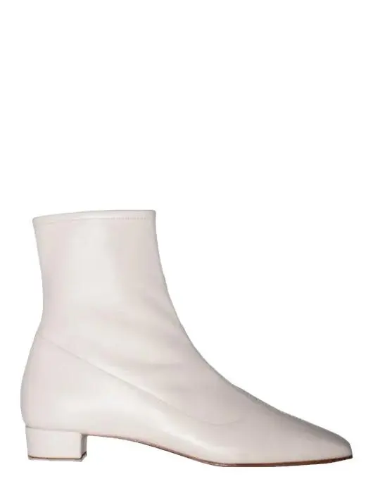 By Far Este Leather Ankle Boots - White