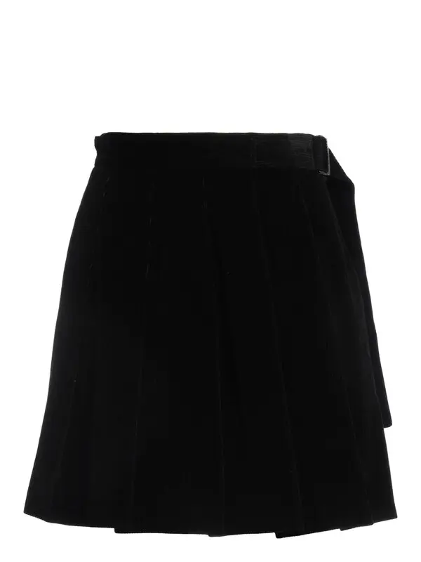 Max Mara Pleated Corduroy Skirt - Black