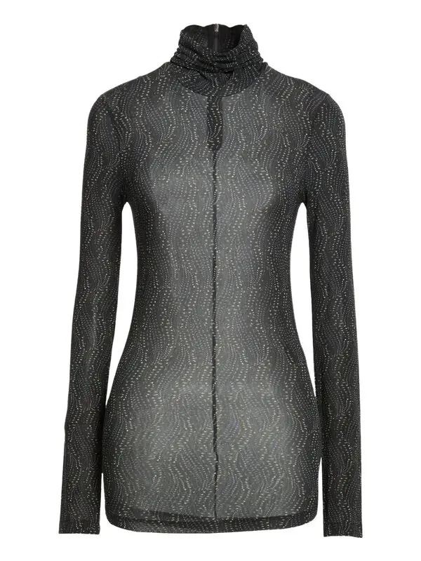 Isabel Marant Étoile Sheer Turtleneck Mesh Top - Black