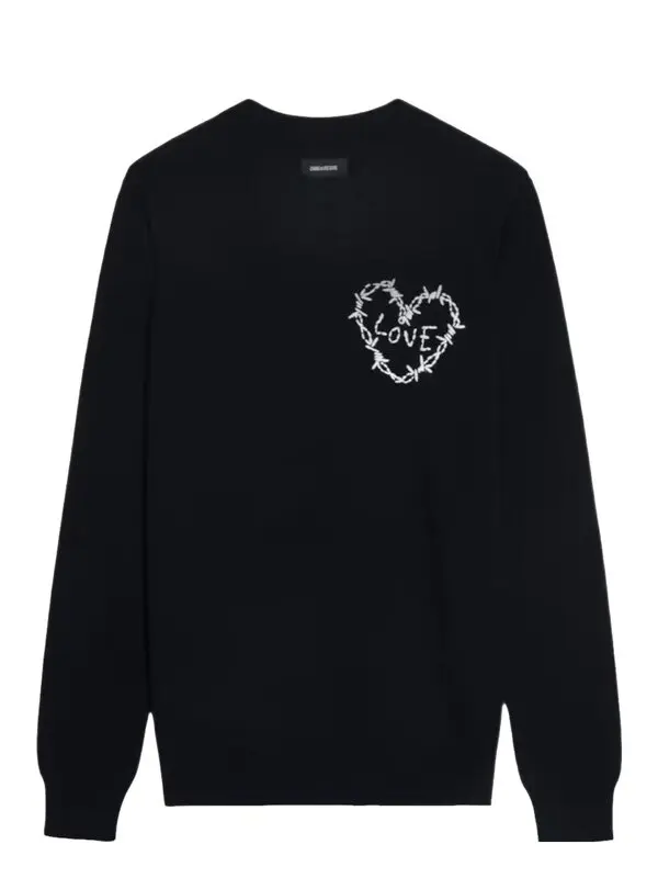Zadig&Voltaire Kendy Embroidered Knit Sweater - Black
