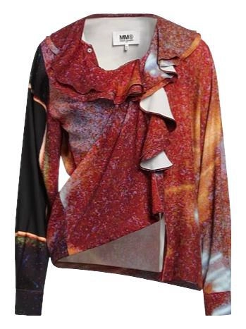 MAISON MARGIELA Ruched Long-sleeve Top - Red