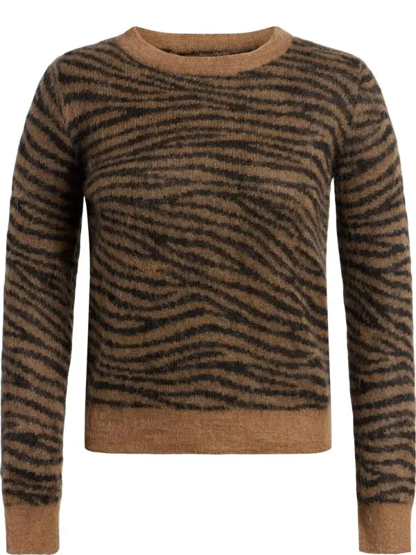 Max Mara Lightweight Tiger-striped Knitted Sweater - Black