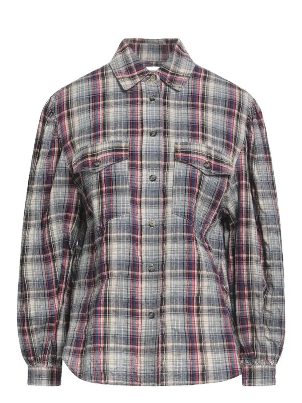 Isabel Marant Étoile Tartan Pattern Woven Shirt - Gray