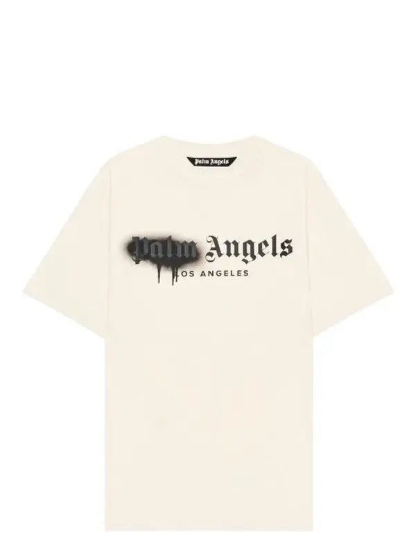 Palm Angels Spray Logo Relaxed T-shirt - Off White/black