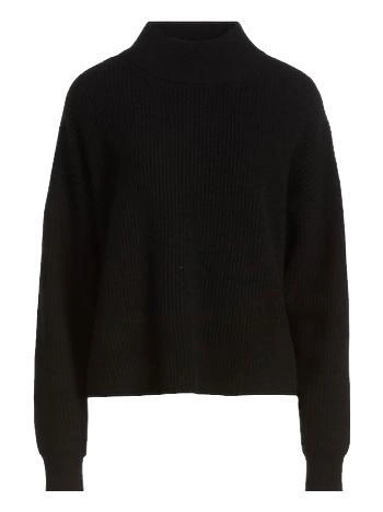 Max Mara Ribbed Knit Turtleneck Long-sleeve Top - Black