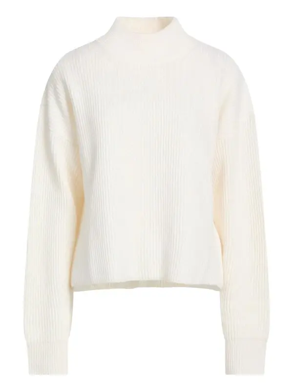 Max Mara Mock-neck Ribbed Knit Sweater - White