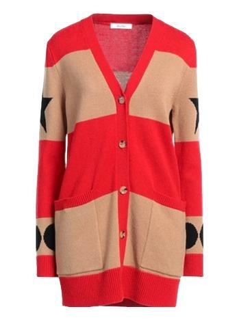 Max Mara Striped Knit Cardigan - Red