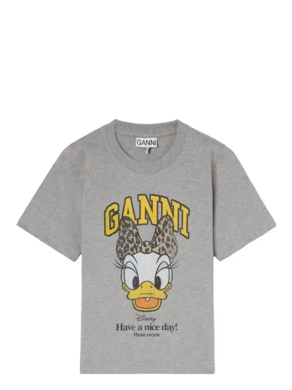 GANNI Printed T-shirt - Gray