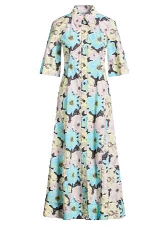 GANNI Floral-print Poplin Shirt Dress - Multicolor