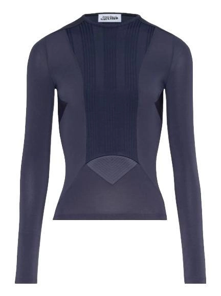 JEAN PAUL GAULTIER Long Sleeve Cut Out Detailed Top - Black