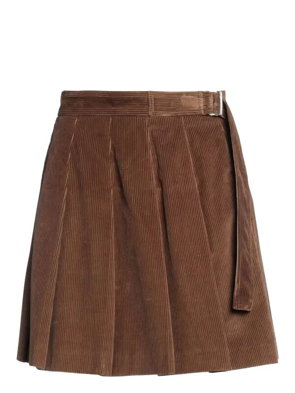 Max Mara Corduroy Pleated Midi Skirt - Green