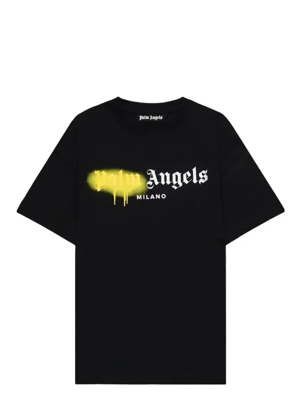 Palm Angels Spray City Milan Dripping Logo T-shirt - Black