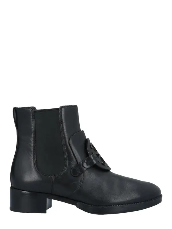 Tory Burch Leather Chelsea Boots With Embellished Logo Detail - Black