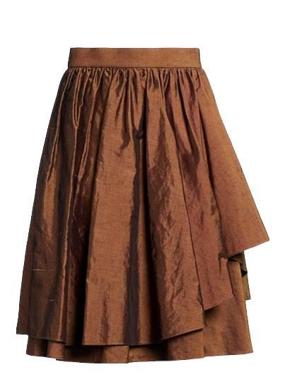Tory Burch Flared Taffeta Skirt - Brown