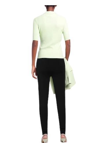 Max Mara Solid Color Lightweight Knit Leggings - Black