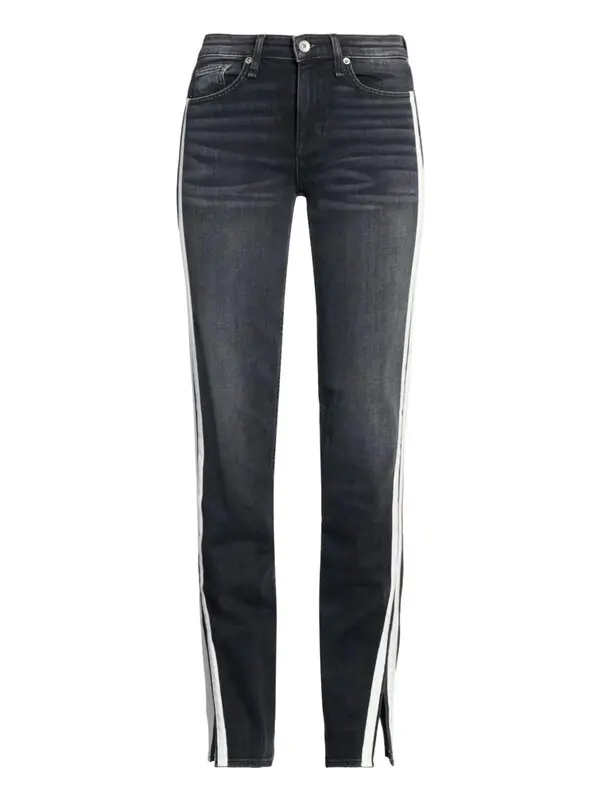 Rag & Bone Slim Fit Jeans With Side Stripes - Black