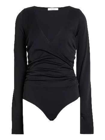 Max Mara Solid Long-sleeve Bodysuit - Black