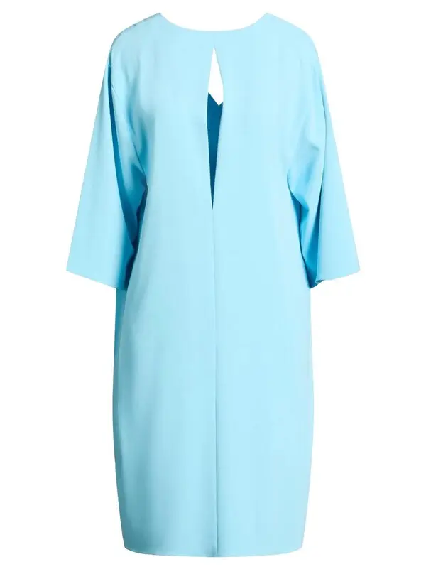 MAISON MARGIELA Crepe Short Sleeve Dress With Cutout - Blue