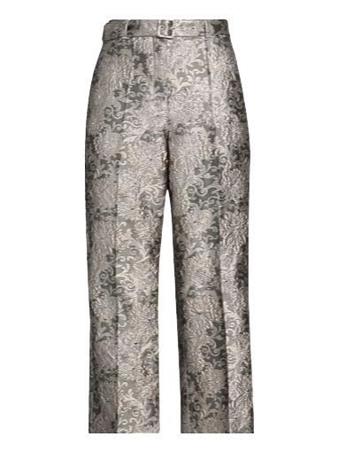 Max Mara Metallic Floral Jacquard Straight-leg Pants - Gray