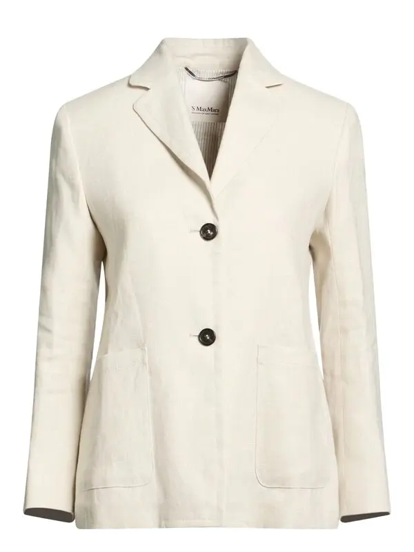 Max Mara Single-breasted Linen Blazer - White
