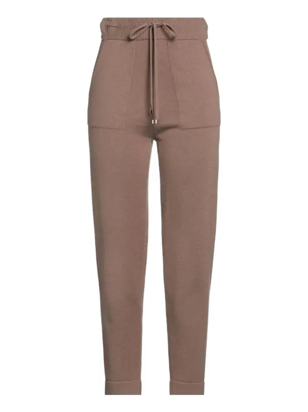Max Mara Knitted Tapered Pants With Drawstring Waist - Brown