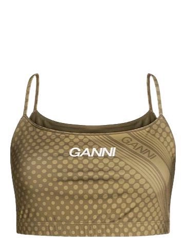 GANNI Polka Dot Sports Tank Top - Brown