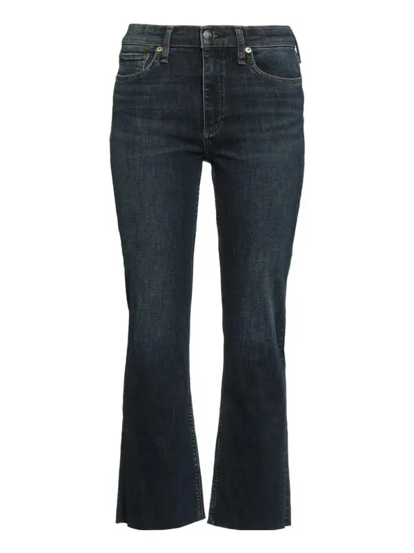 Rag & Bone Straight Leg Jeans With Frayed Cuffs - Black
