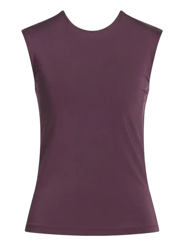 MAXCO. Crew-neck Sleeveless Fitted Vest - Brown