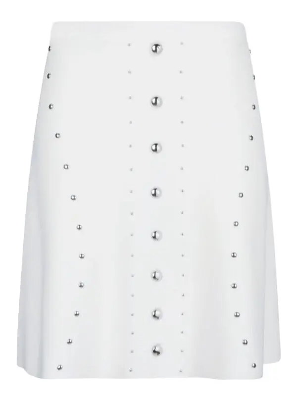 Liu Jo Stud-embellished Knitted Mini Skirt - White Wool