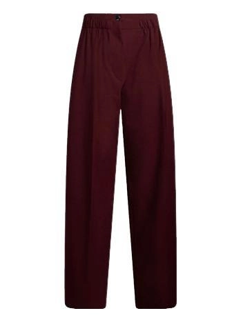 Sportmax Wide-leg Trousers In Plain Colour Cool Wool - Brown