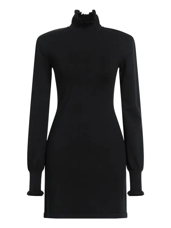 Sportmax Bodycon Dress With High Neck And Embellishments - Black