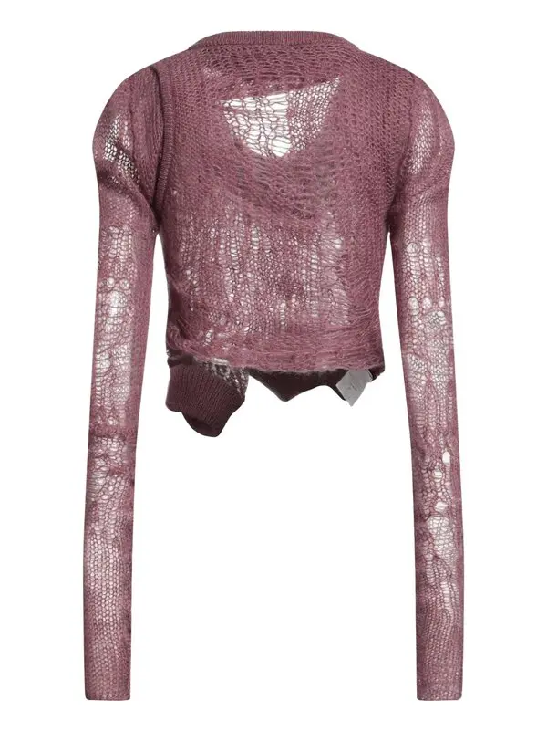 Rick Owens Openwork Mesh Knit Top - Brown