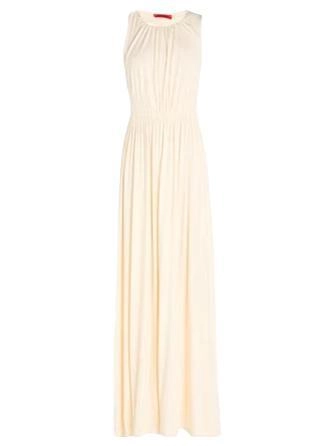 MAXCO. Max&co. Sleeveless Crewneck Stretch Maxi Dress - White
