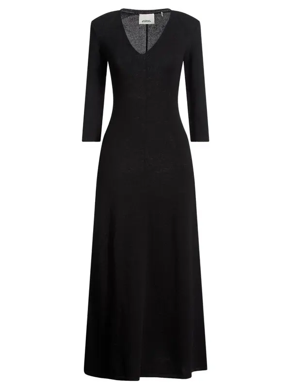 Isabel Marant Étoile Long Sleeve Knit Maxi Dress - Black