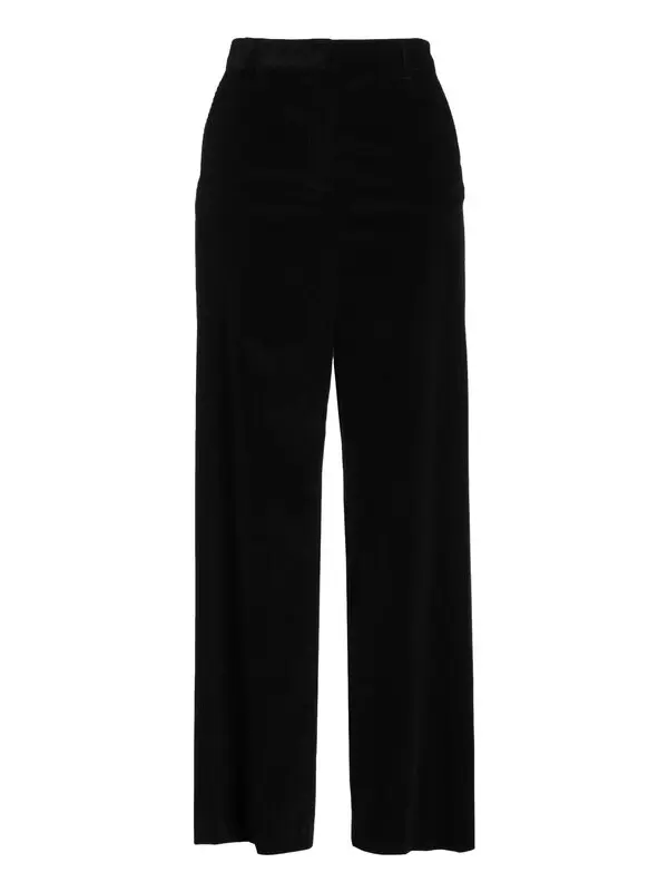 Max Mara Solid Color Wide-leg Trousers - Black