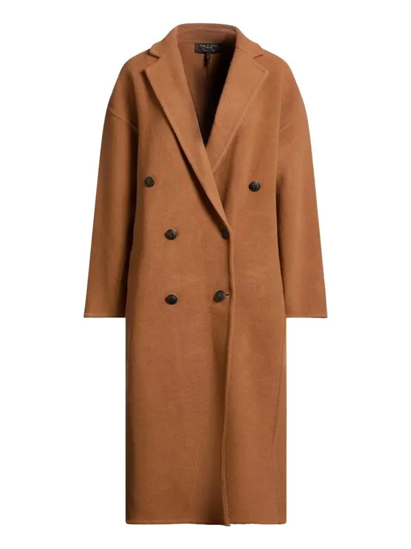 Rag & Bone Double-breasted Long Coat With Notched Lapel - Brown