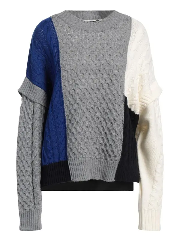 Max Mara Colorblocked Knit Sweater - Gray