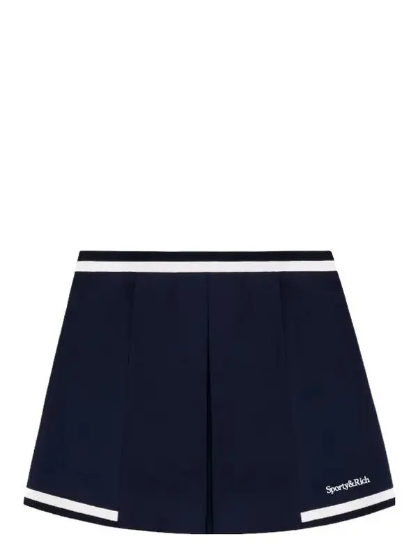 SPORTY  RICH Sporty & Rich Pleated Mini Skirt With Stripe Trim - No