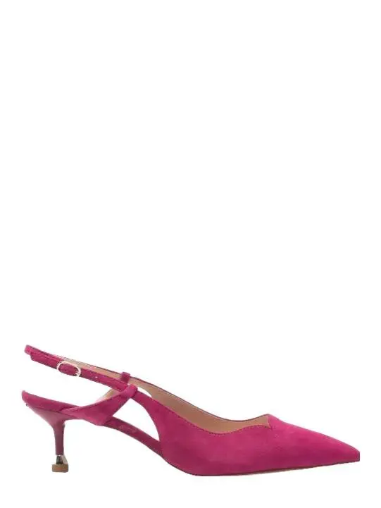 Liu Jo Leather Pointed Toe Slingback Pumps With Buckle Fastening - Red
