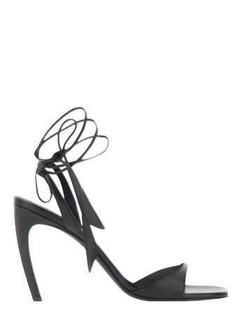 Attico Ora Tie-fastening Heeled Sandal - Black