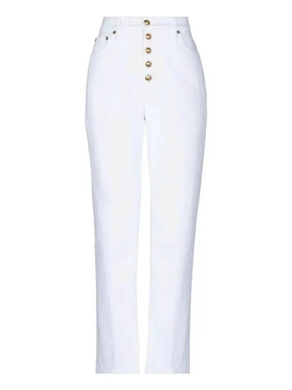 Tory Burch High-waisted Straight-leg Jeans - White